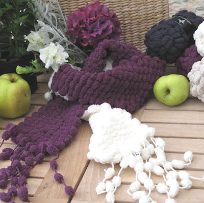 INGEBORGS HYGGEKROG: Pompon garn - strik på grovstrikkeren og i hånden