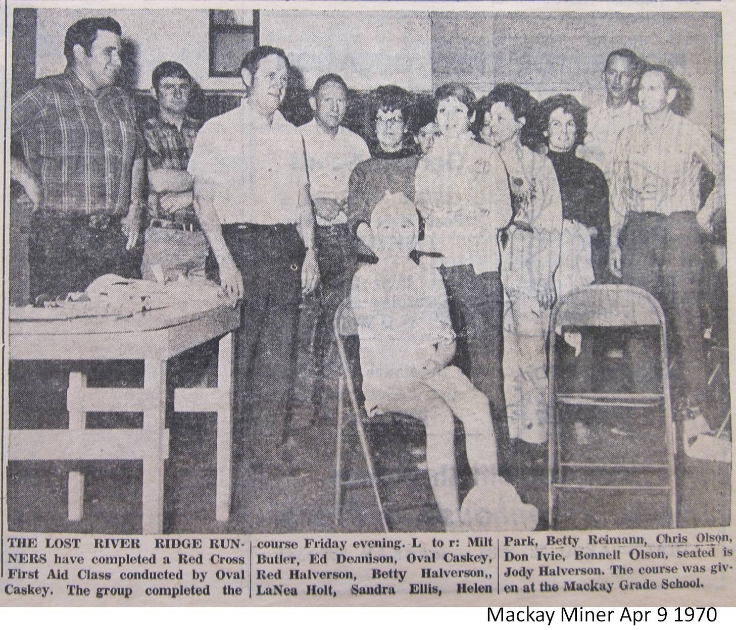 Mackay, Idaho 83251: Blast from the Past - First Aid Class Mackay Miner ...