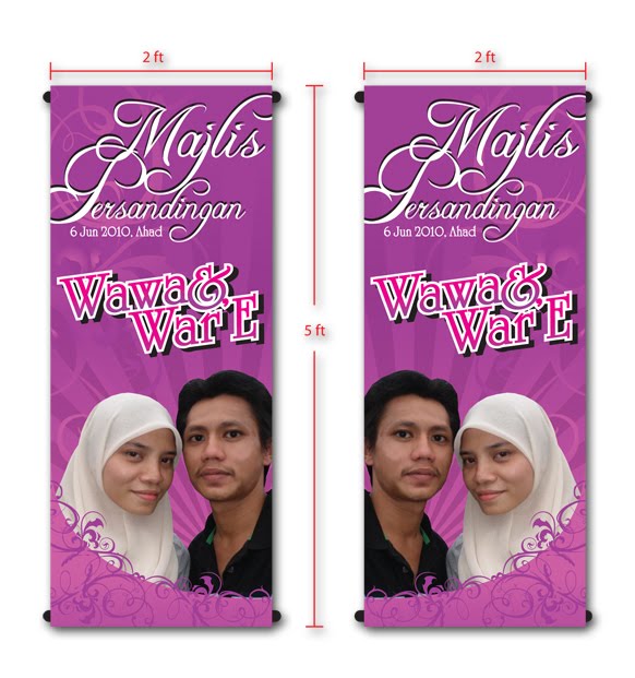 fqemo design: Bunting 2 x 5 ft Majlis Perkahwinan Wawar'e