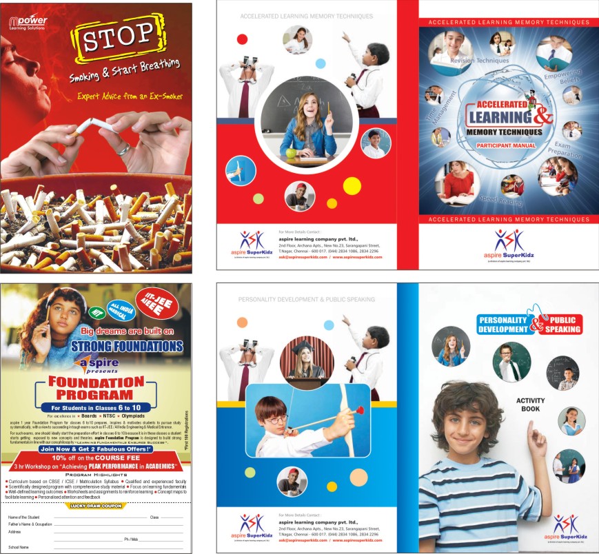 Sanjeev Sample Designs: aspire Book Wrapper & Handbill