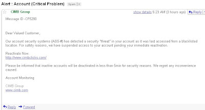 Moresales.com.my: example of CIMB Email Scam
