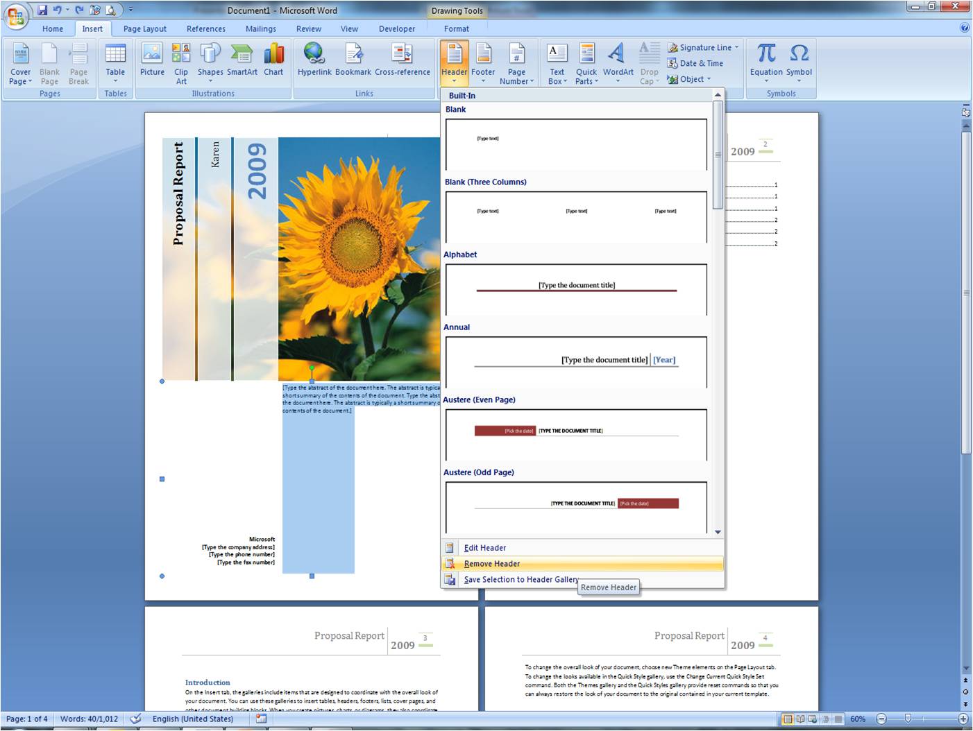 Ms Office Helping You and Me: Headers, Footers, Page Numbers