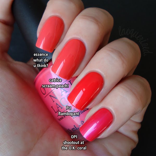 Lacquerized — A blog about nail polish: Coral Comparison featuring OPI ...