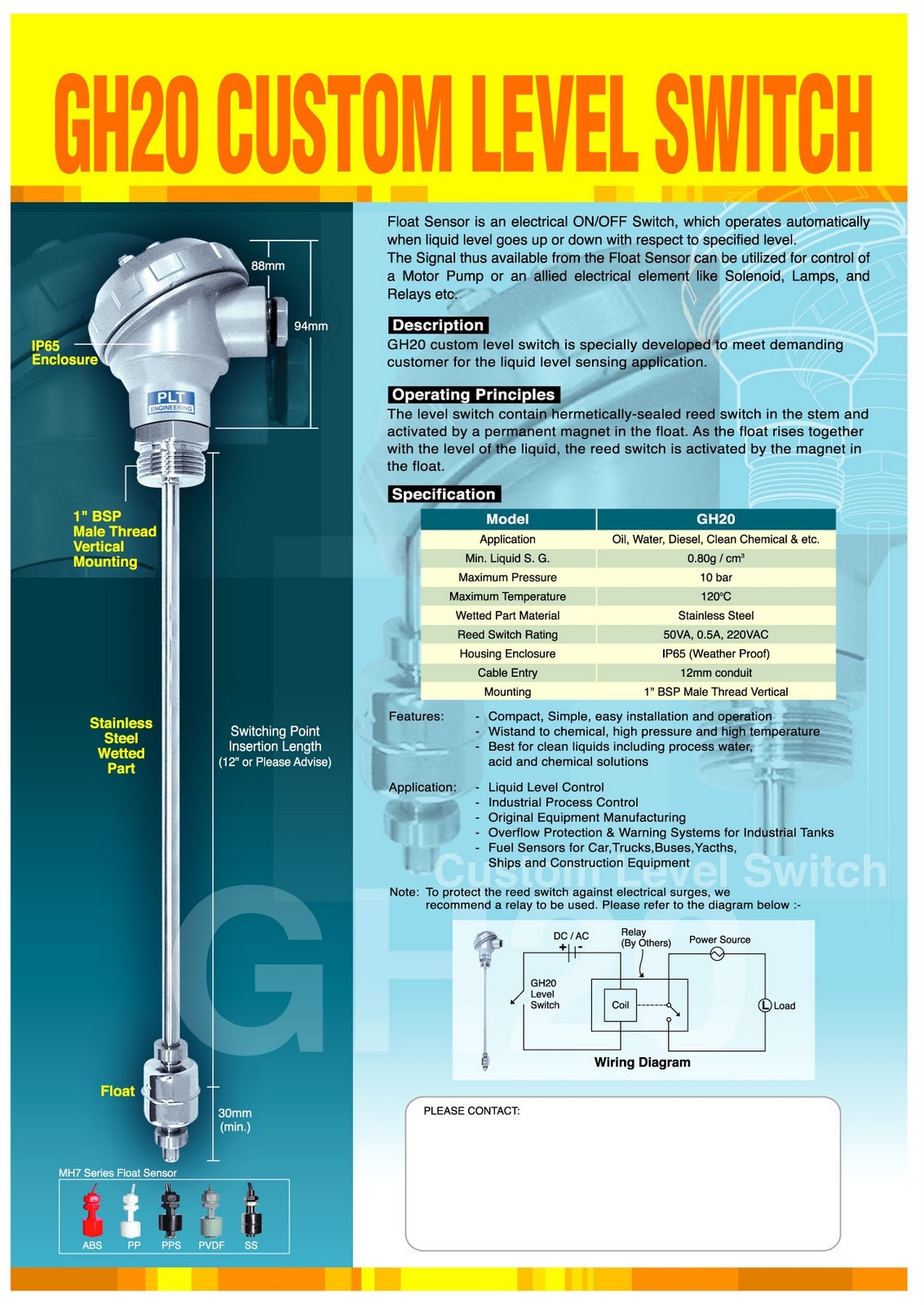 PLT Engineering: GH20 CUSTOM LEVEL SWITCH