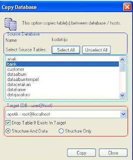 TEMPAT REFERENSI BELAJAR DATABASE: Copy Tabel Antar Database