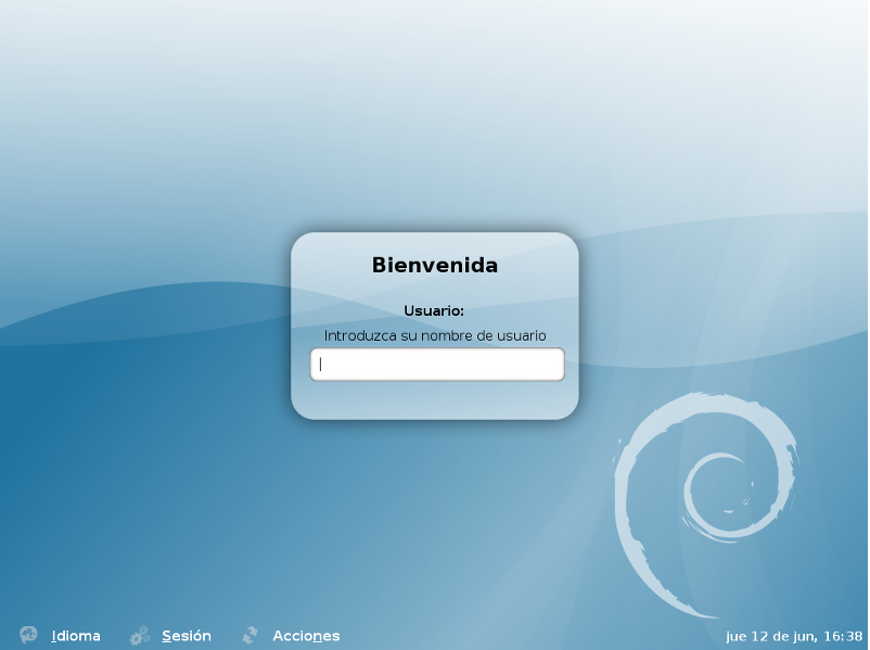 UsuarioDebian: GNOME Display Manager (GDM)