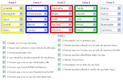 AligatoЯ: Resposta do Teste de Einstein /tente resolver antes ( no link ...