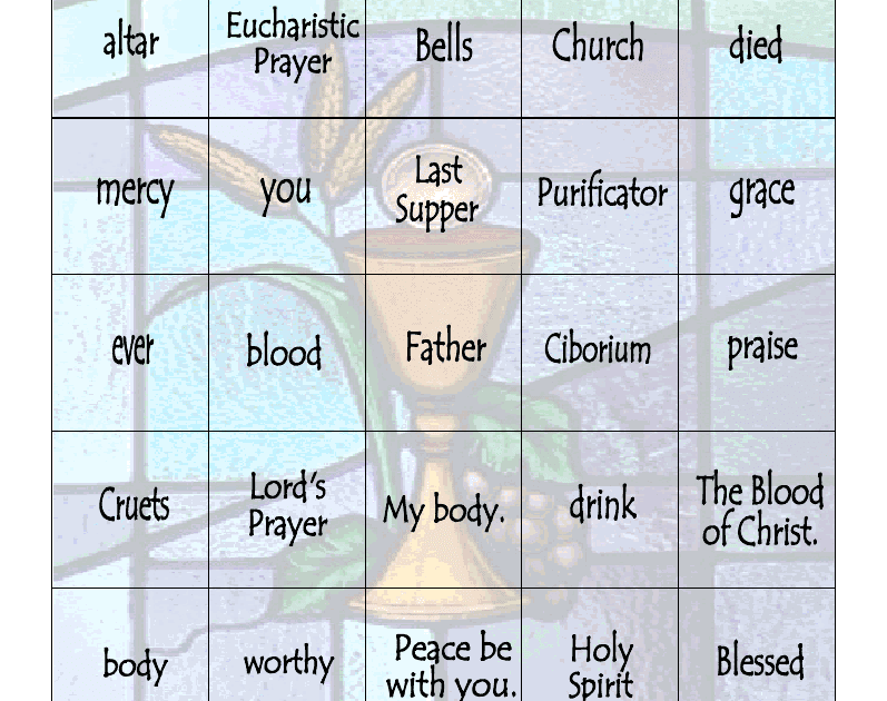 Catholic Bingo Game Printable Free - Printable Word Searches