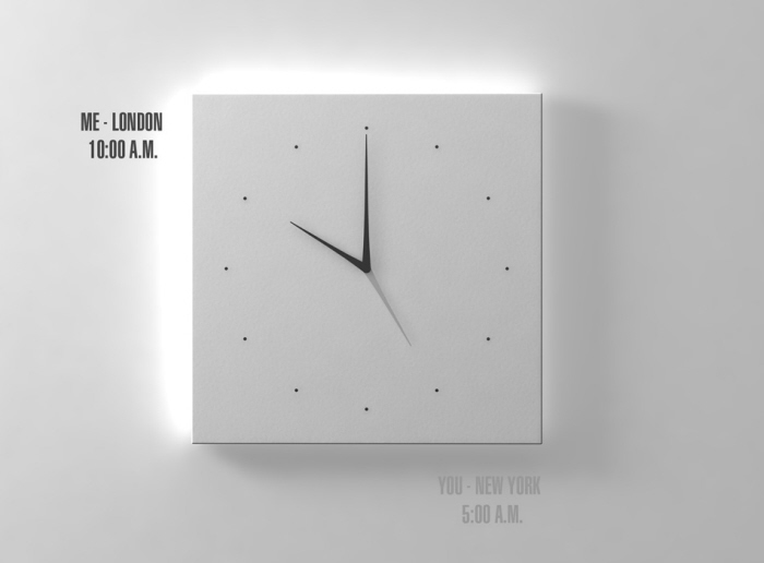 Long-D Dual Time Wall Clock by Kit Men - DSCENE