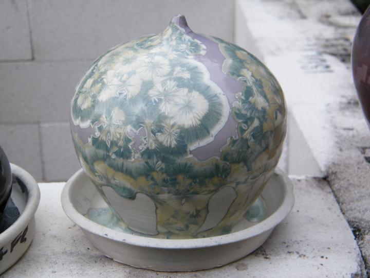 Wood fired crystalline reduction firing