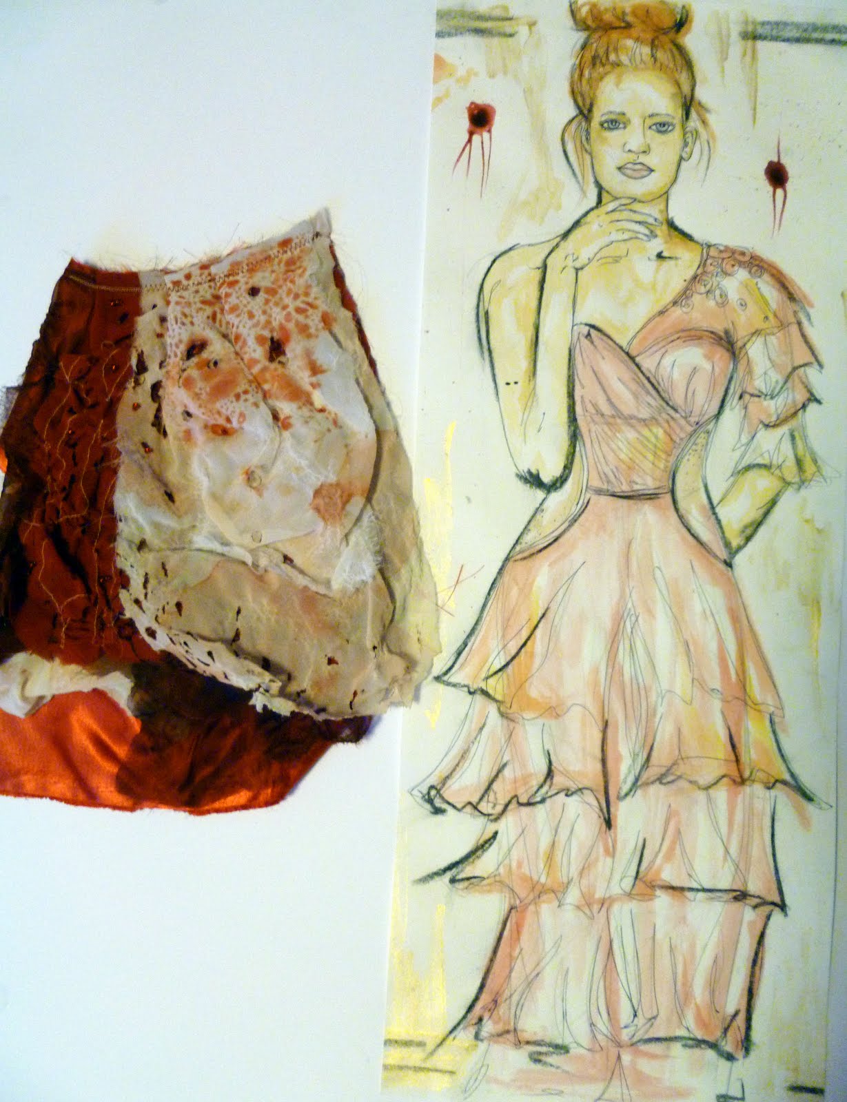 DIGITAL PORTFOLIO: sample of layered skirt and fashion illustration of ...