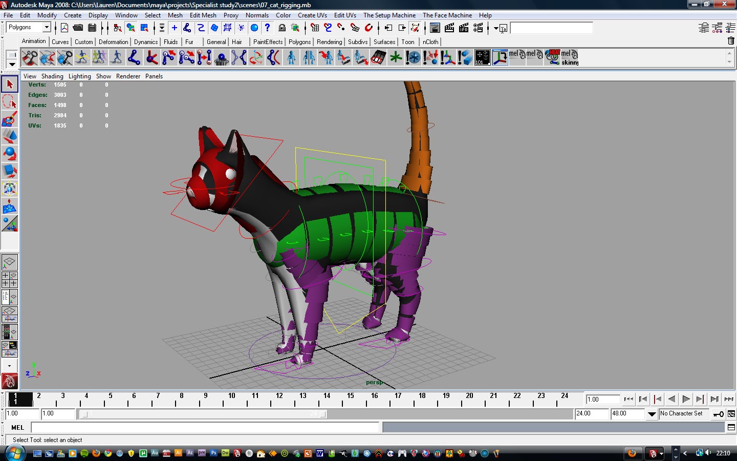 Lauren's Development Blog: Rigging- Cat