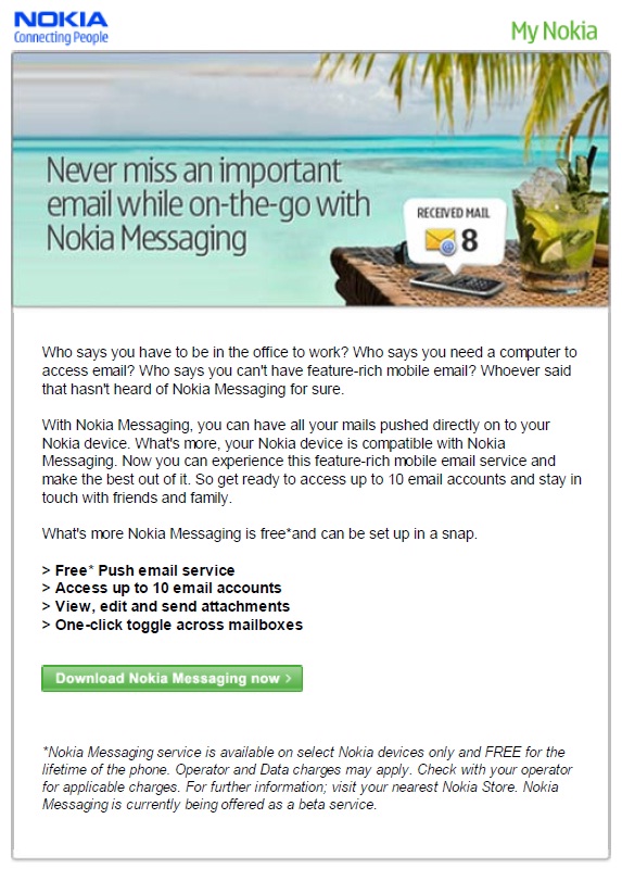 Mobileyog: Nokia Messaging – Free or Trial ? Confusion and Solution