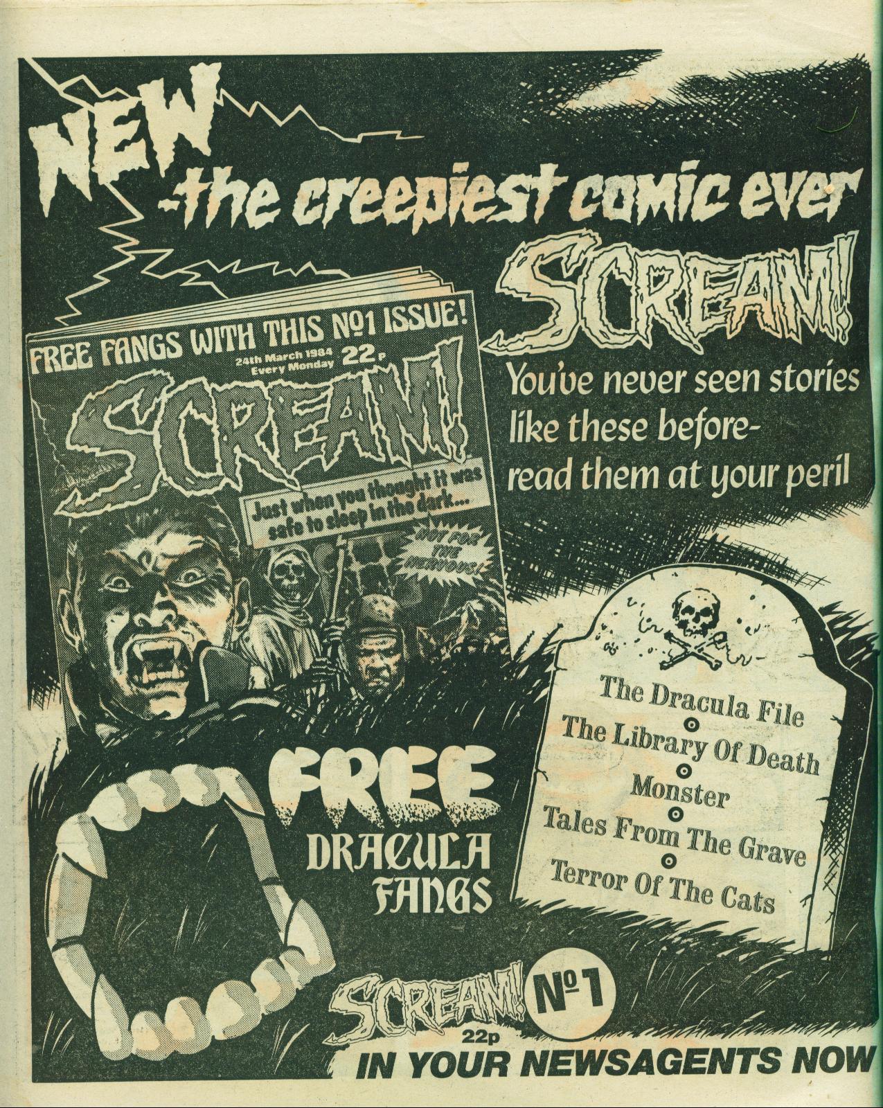 THE COBWEBBED ROOM: 'SCREAM' Comic advertisements