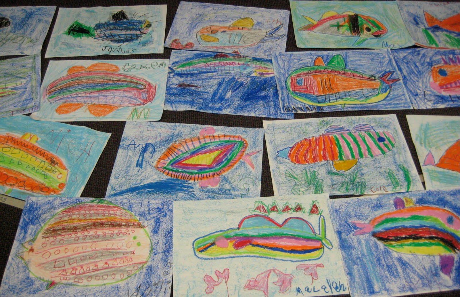 Drawing Fish with Lines and Shapes • TeachKidsArt
