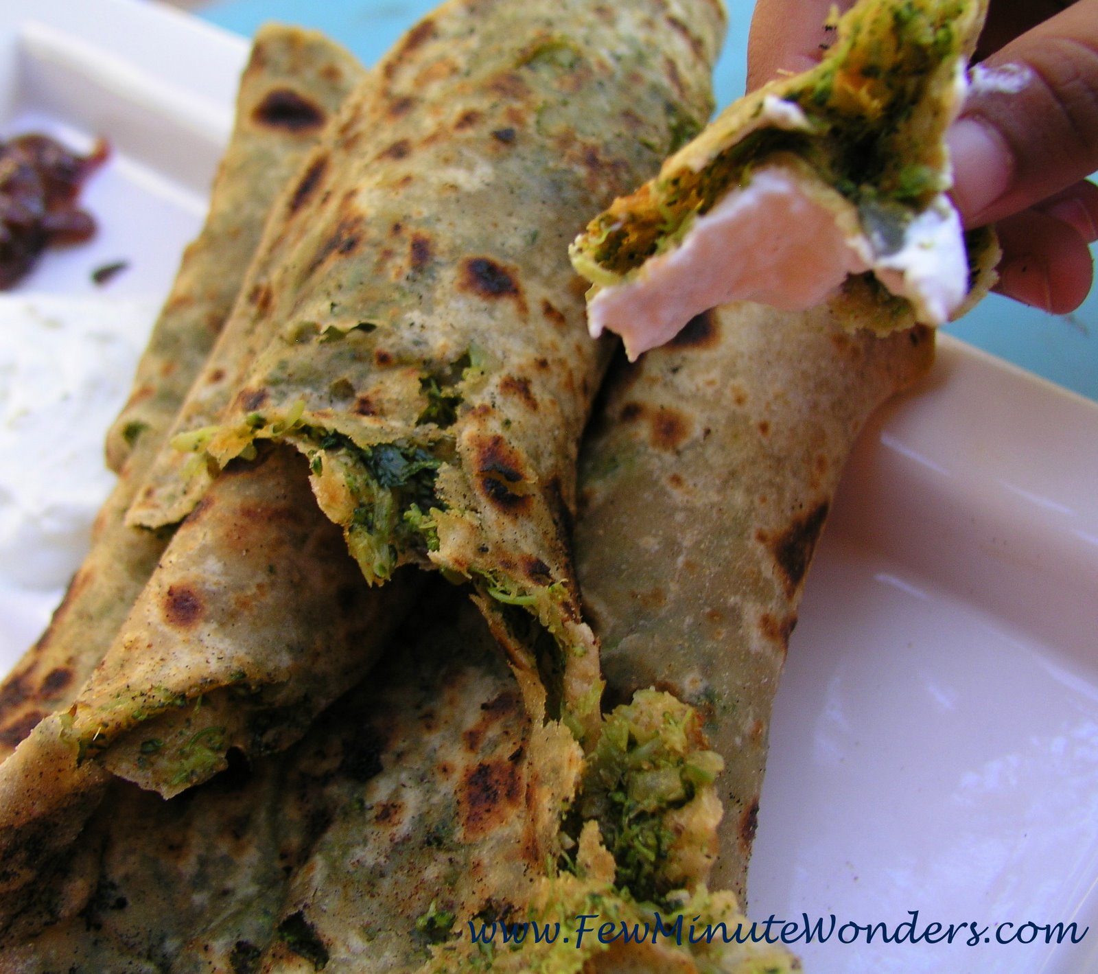 Spicy Broccoli Paratha - An Experiment - Few Minute Wonders