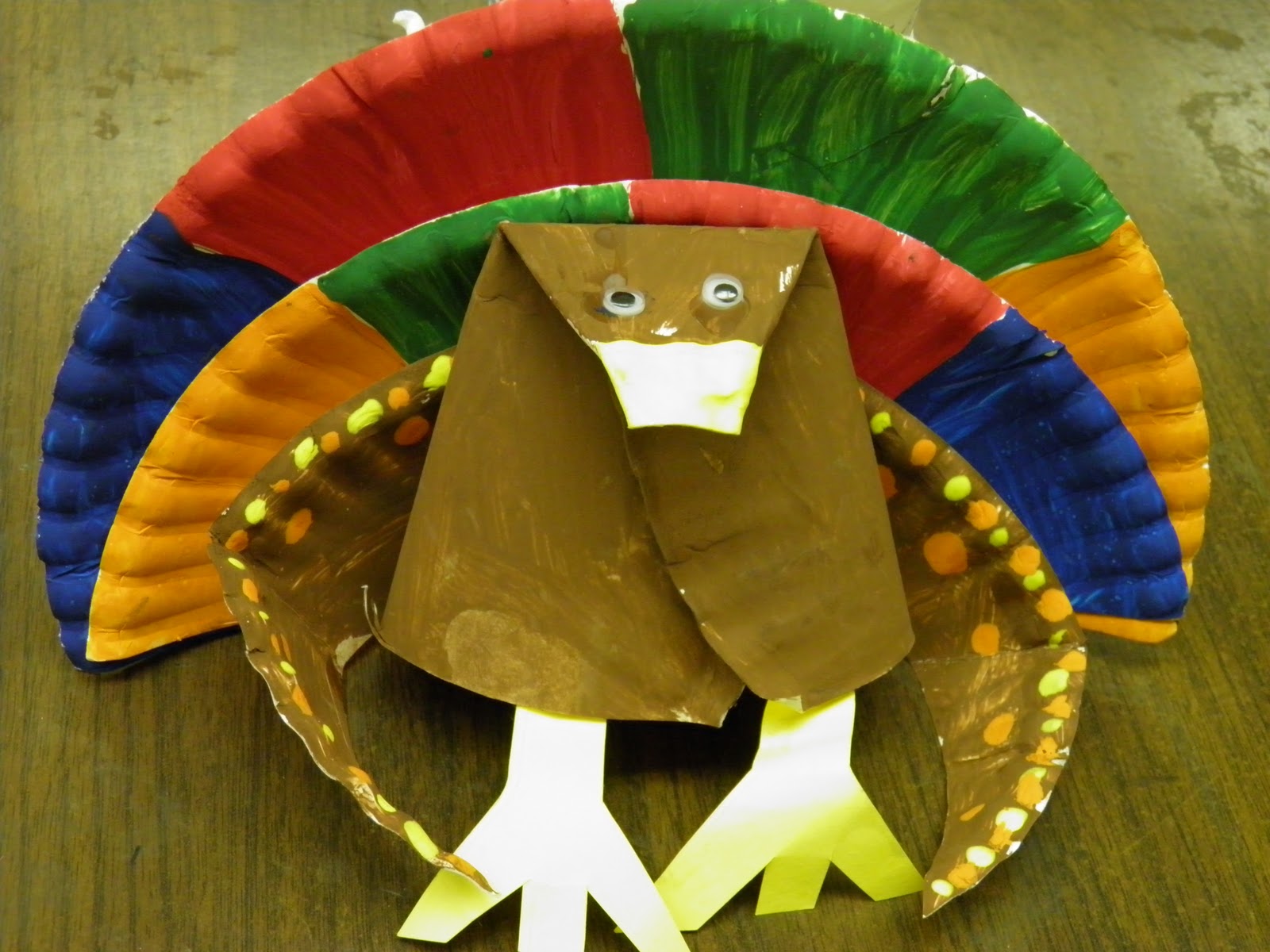Art Dish: Paper plate turkey-3rd grade