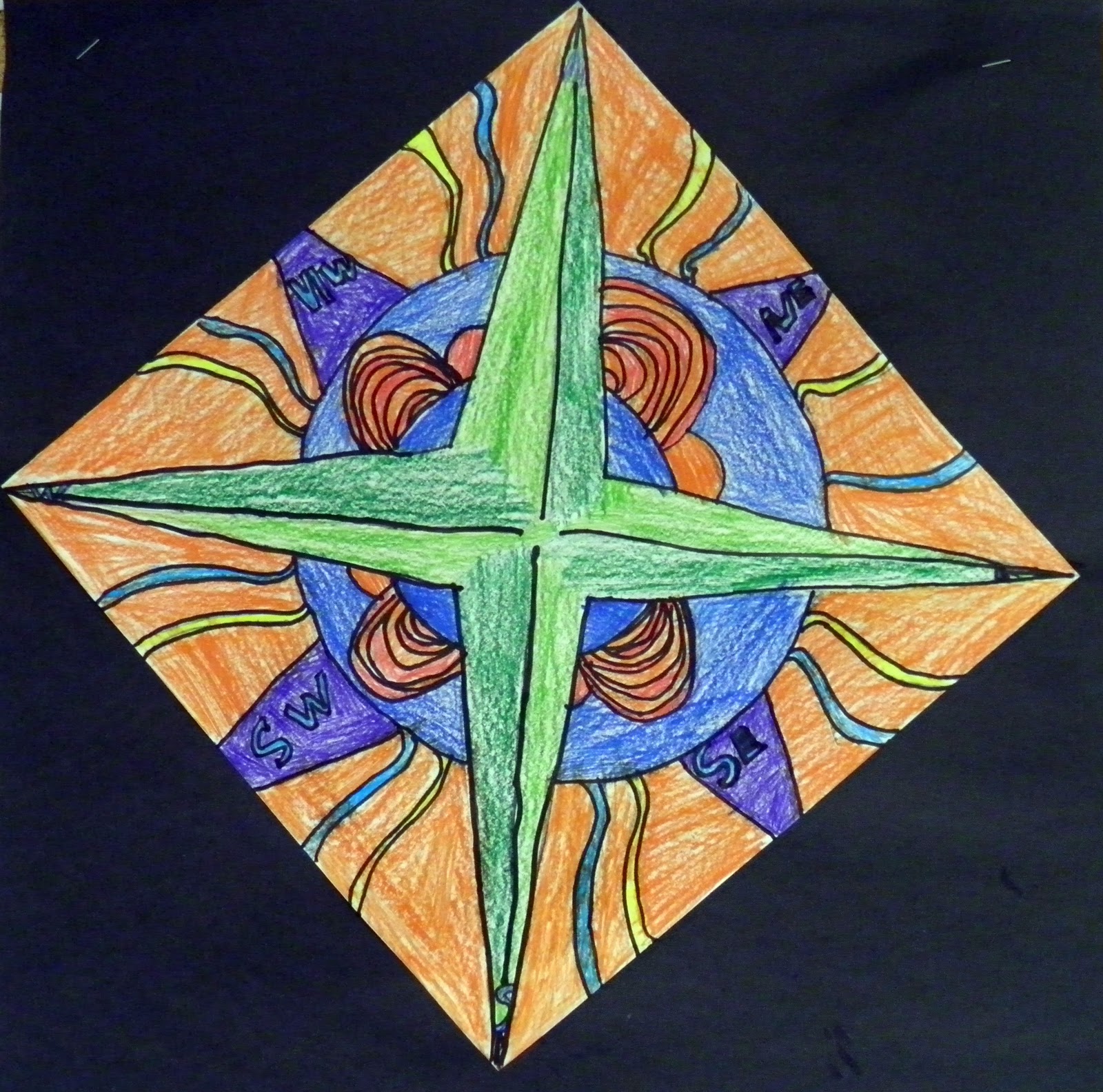 Livingston Art Room Third Grade Compass Rose Livingston Art Room Third Grade Compass Rose