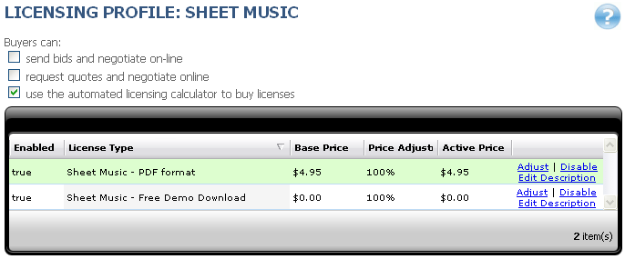 Sheet music licensing profile – setup tutorial : Demo/Tutorial ...