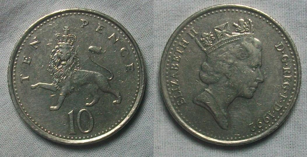 My coin collection: England 10 pence