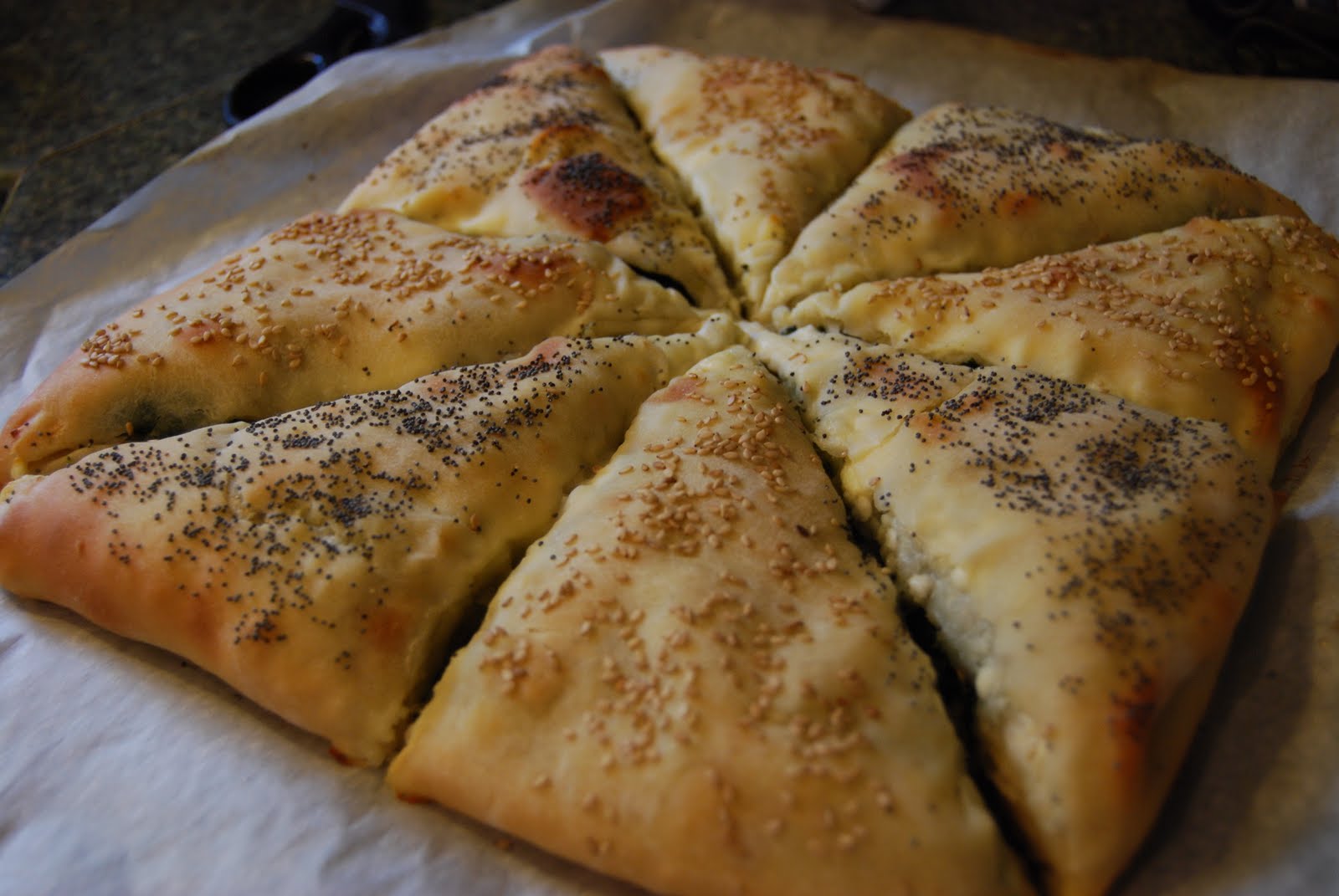 The breadcrumb trail...: Borek ( Spinach and feta layered Turkish bread)