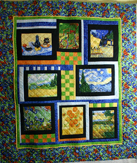 Three Bears Quilting: Kathleen's van Gogh quilt is finished!