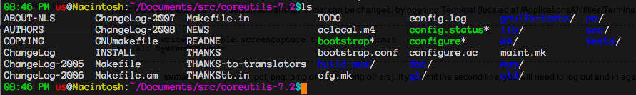Colorful ls (dircolors) on a mac console (terminal.app) | Matt Brown ...