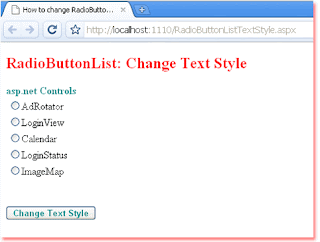 Change RadioButtonList text style in asp.net c#