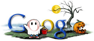 A collection of Google Halloween Logos
