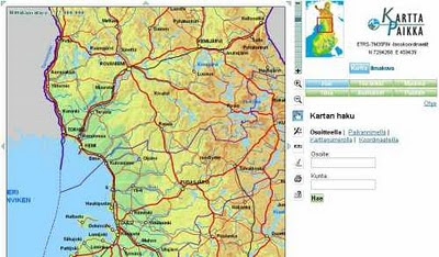 Online Maps: Finland topographic map