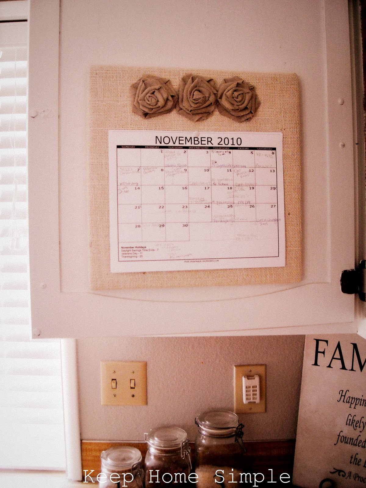 Keep Home Simple: Simple Calendar Display