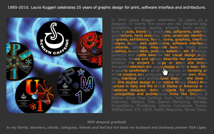 Interactive calligram