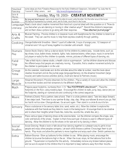 Preschool Is Fun Planning Activities: Creative Movement Lesson Plan