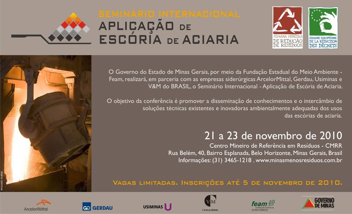 ECOLOGIA UNI-BH: Seminário Internacional - Aplicação de Escória de Aciaria