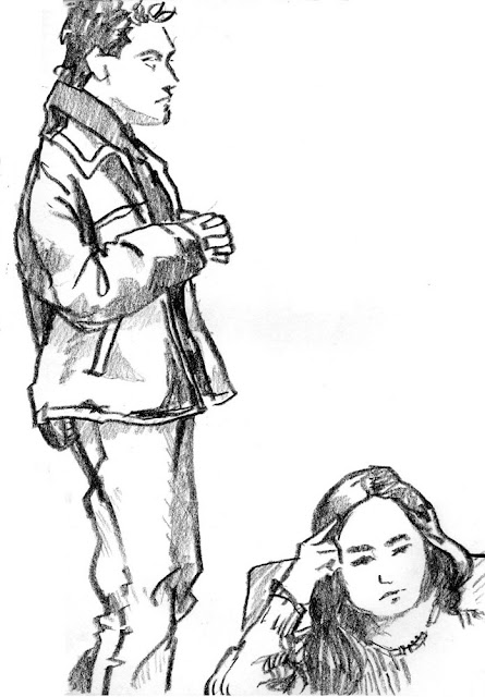 DRAWINGS DAILY: composition with two figures