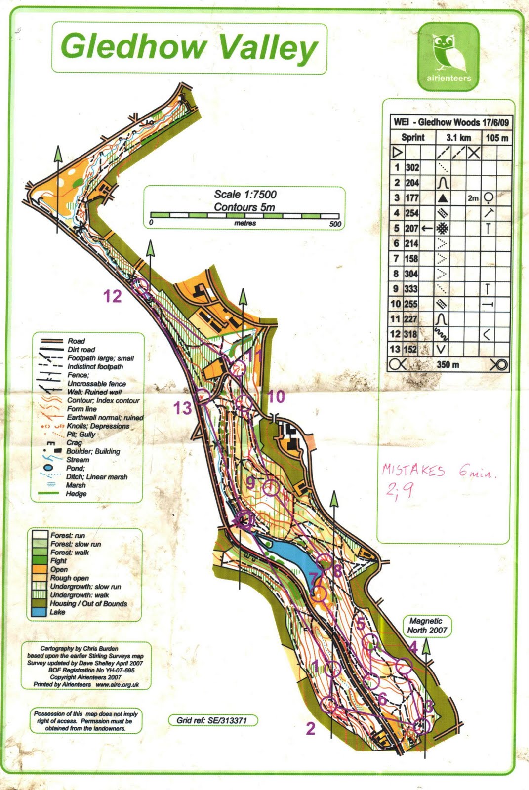 Orientēšanās kartes: Gledhow Valley (Leeds)