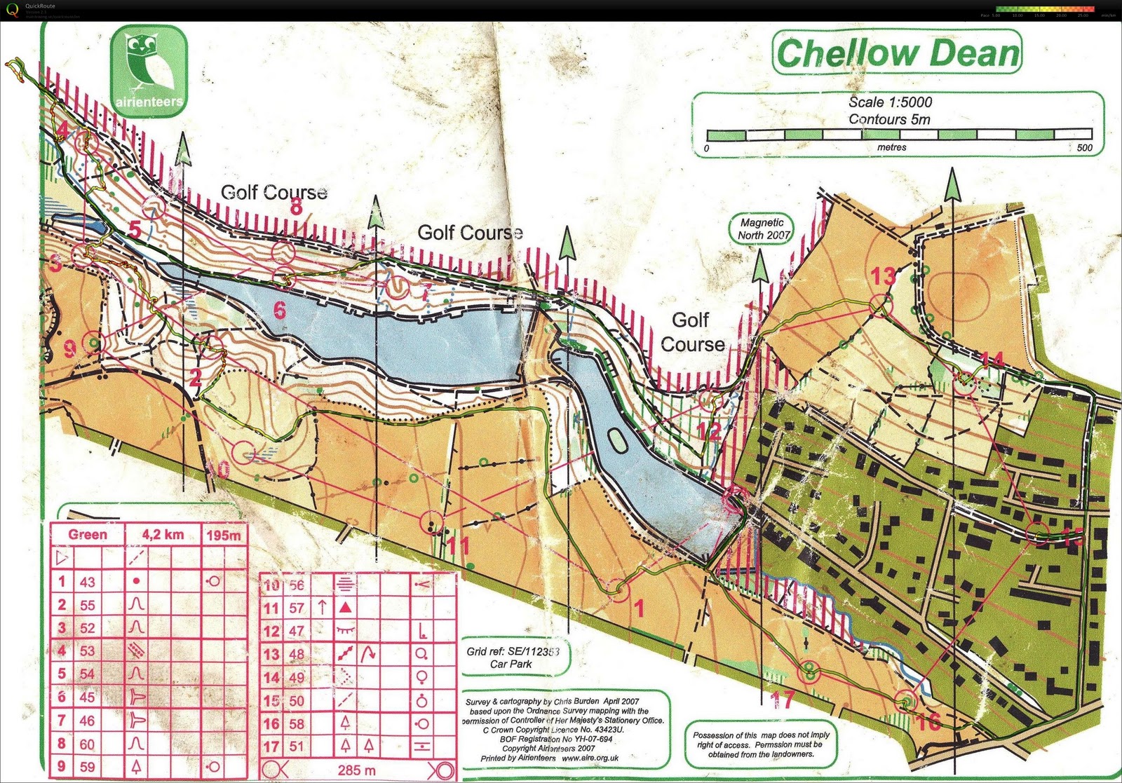 Orientēšanās kartes: Chellow Dean (Bradford)