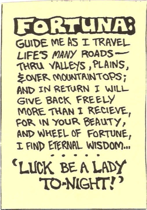 HUNGRY COMIX: FORTUNA CARD~ YEAR 2000~!