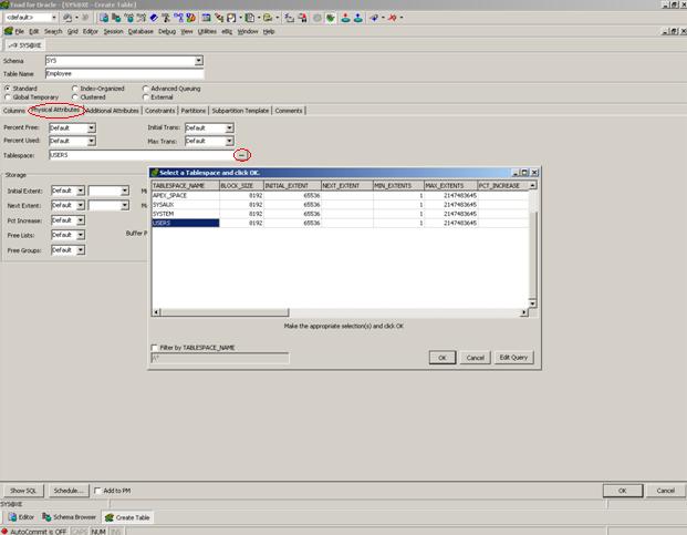 Create Tables In Oracle Database Using Toad