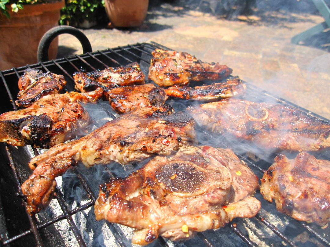 Braaivleis - South Africa. Various meats BBQ on wood fire. | South ...