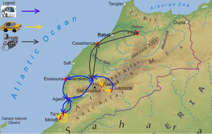 Our Many Moons of Honey: Morocco: Trains, Planes, Buses and Taxies