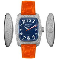 locman watches: locman watches Women's Tonneau Diamond Orange Alligator