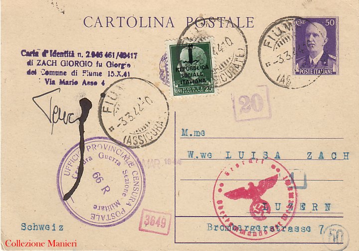Storia postale della R.S.I.: Cartoline Postali del Regno d'Italia