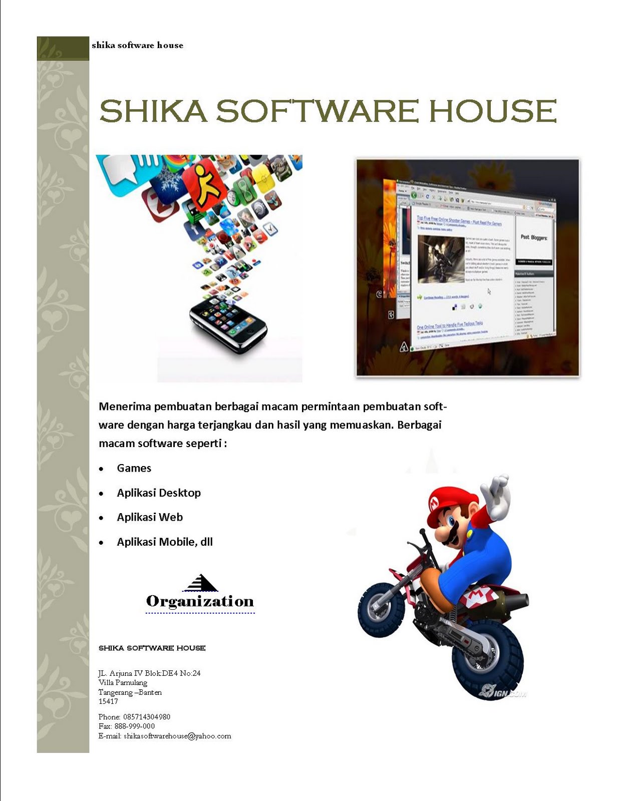 yashika fury: Contoh Brosur Software House