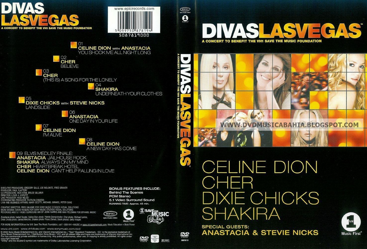 LOS MEJORES DVD DE MUSICA Y MAS....!!!!: Divas - Las Vegas - 2002