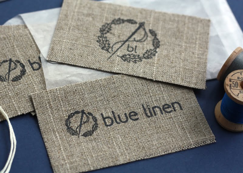 Vendella Design: Blue Linen: fabric labels