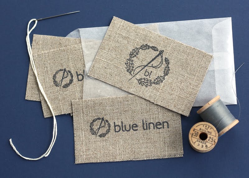 Vendella Design: Blue Linen: fabric labels