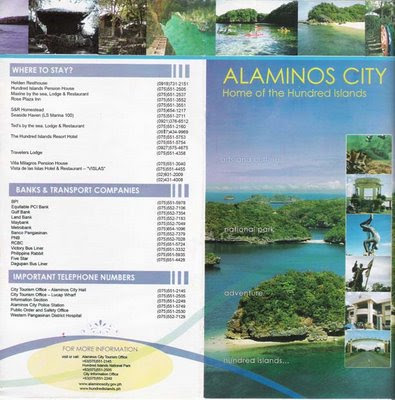TRAVEL CENTRAL PHILIPPINES: Brochure - Alaminos City (Hundred Islands ...
