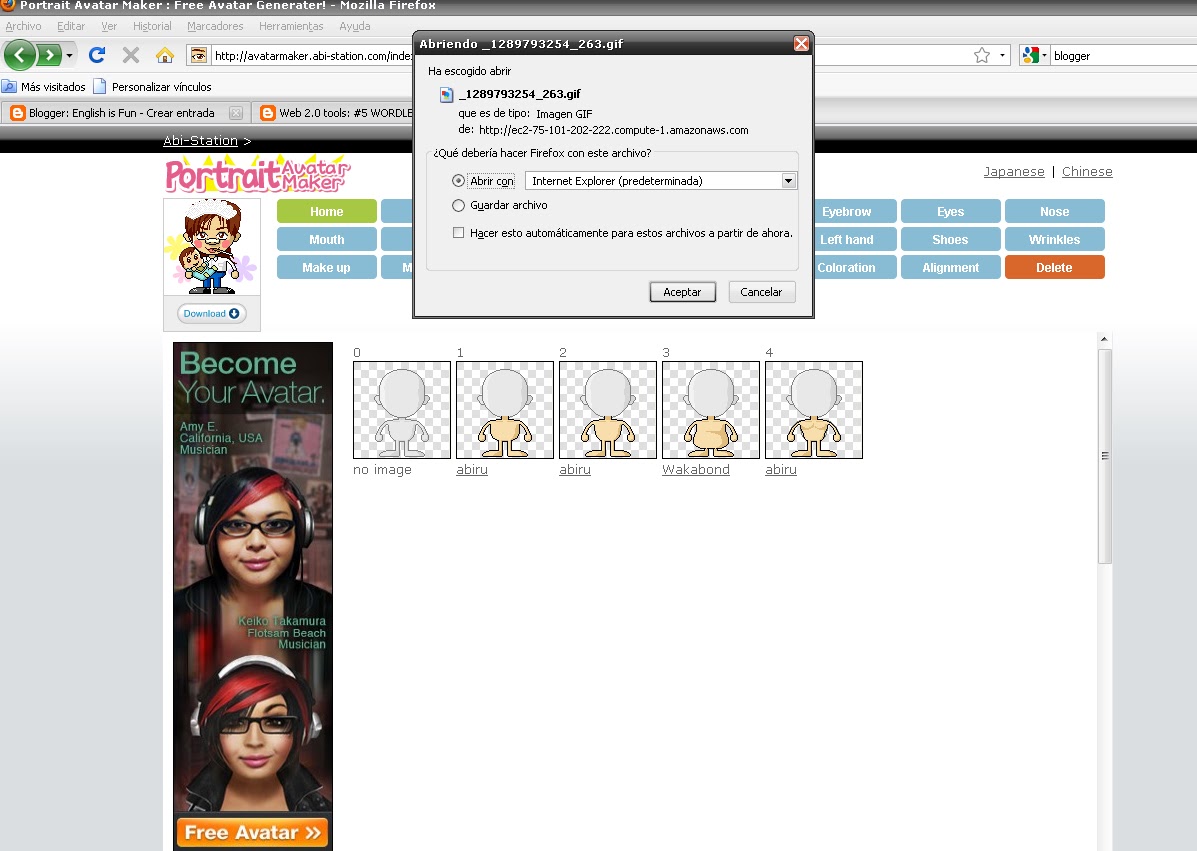 English is Fun: Activity # 2: Portrait avatar maker