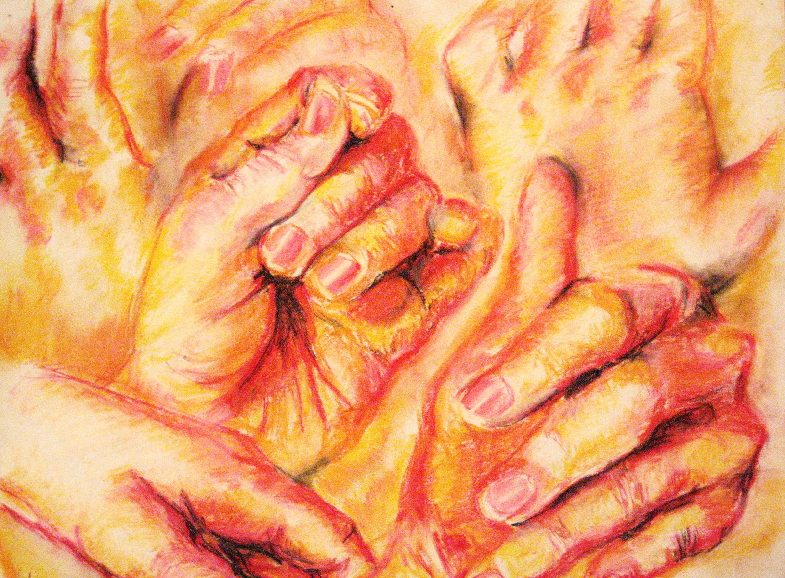 FrancesRush.com: Study of Hands - Pastel on Paper